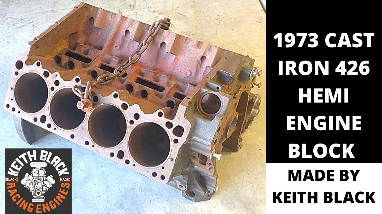1973 Keith Black 426 Hemi Iron Engine Block Chrysler / Automotive ...