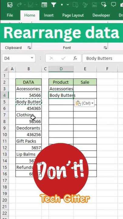 How to Rearrange Data in Excel - YouTube
