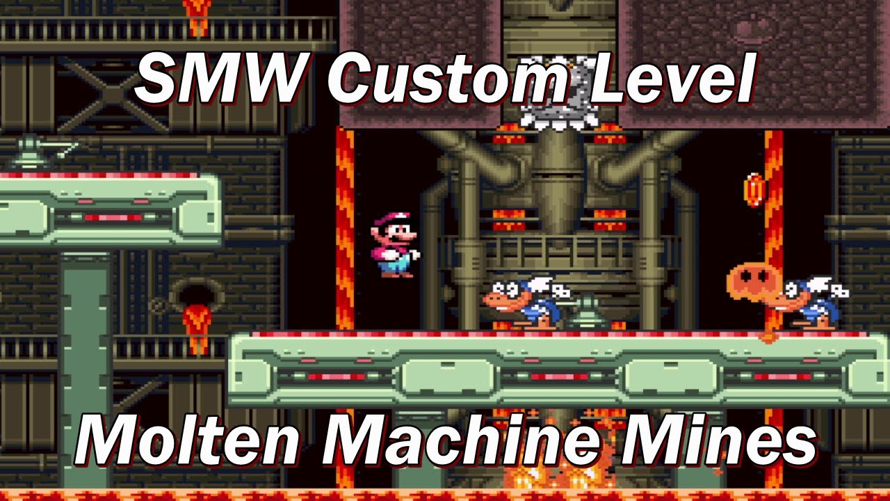 SMW Custom Level - Molten Machine Mines - YouTube