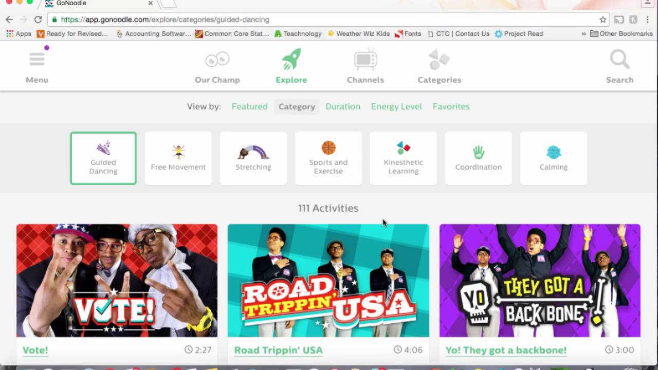 EDTC 517: Web Tutorial on GoNoodle - YouTube