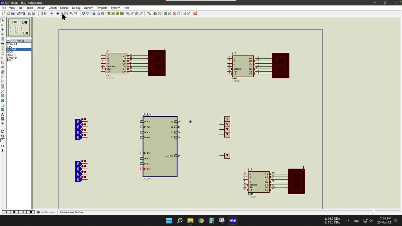 Design and Simulate 4 Bit Full Adder using PROTEUS - YouTube