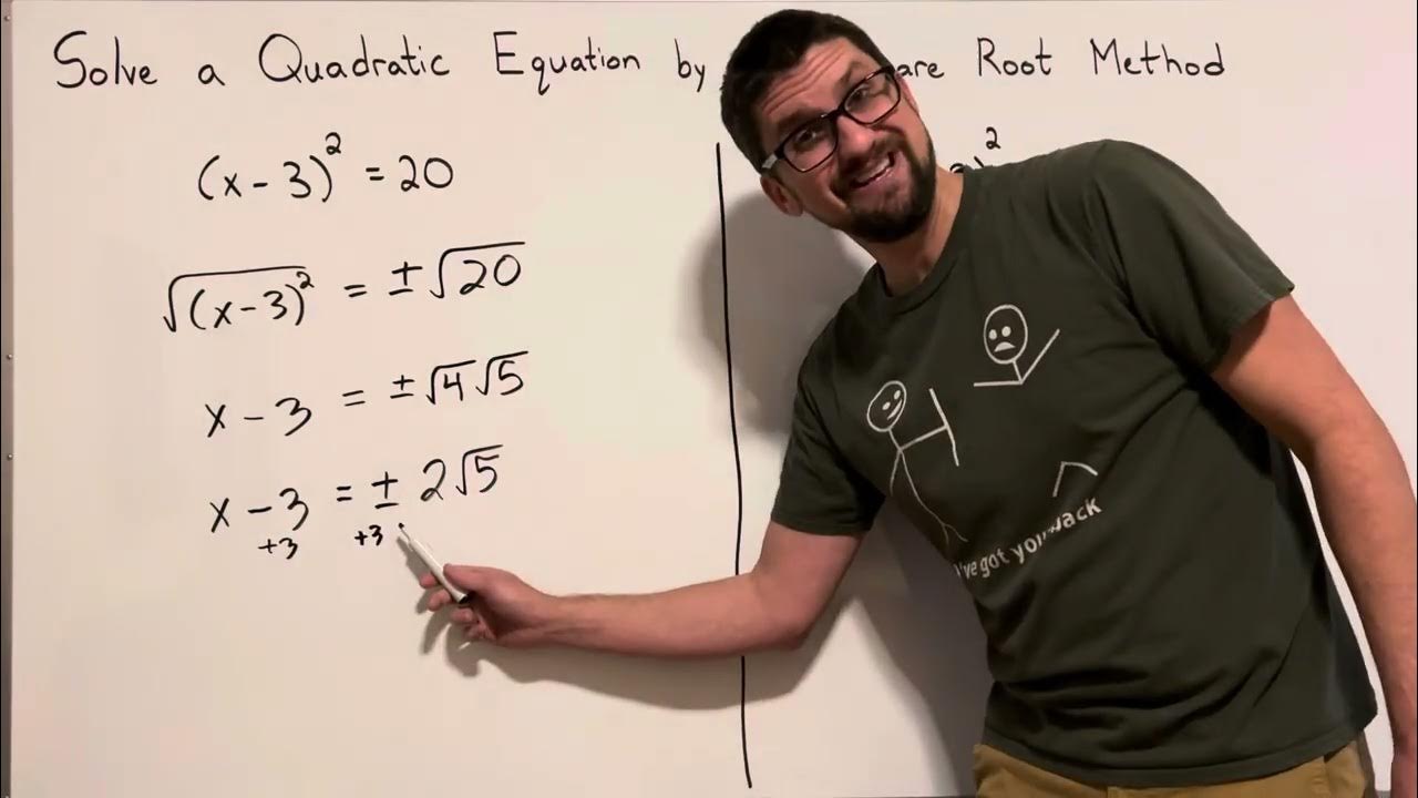 Solve a Quadratic Equation by the Square Root Method - YouTube
