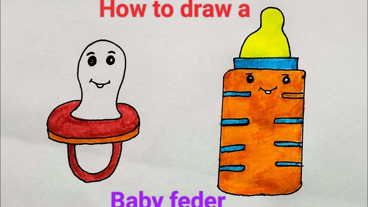 Baby feder Drawing painting colouring for kids|How to draw a Baby feder ...