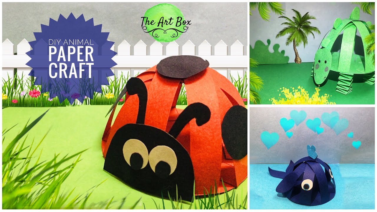DIY ANIMAL PAPER CRAFT | STRIPED PAPER - YouTube