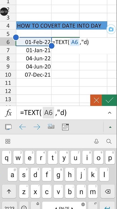 How to convert date into day in excel - YouTube