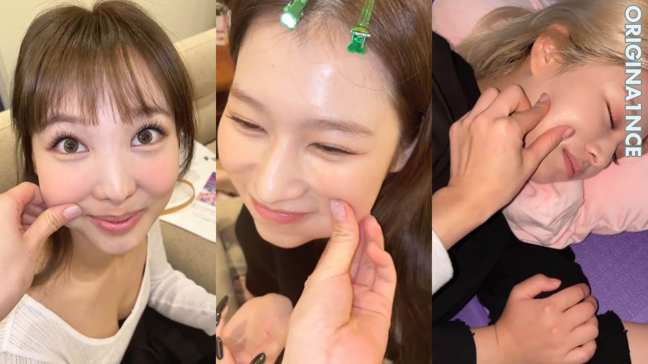jihyo performs a squish test of each twice member's cheek😂😍 - YouTube
