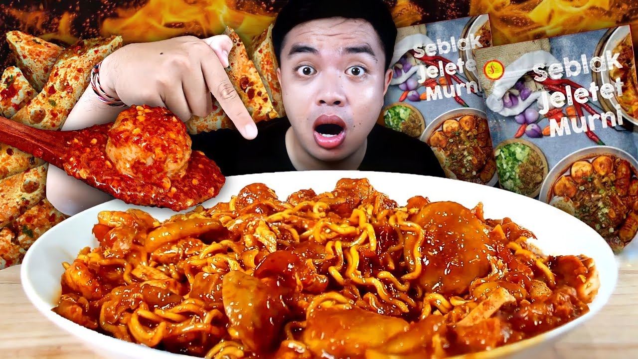 PEDES BANGET 🥵🔥 MUKBANG SEBLAK JELETET MURNI LEVEL 5 TERPEDAS + BASRENG ...