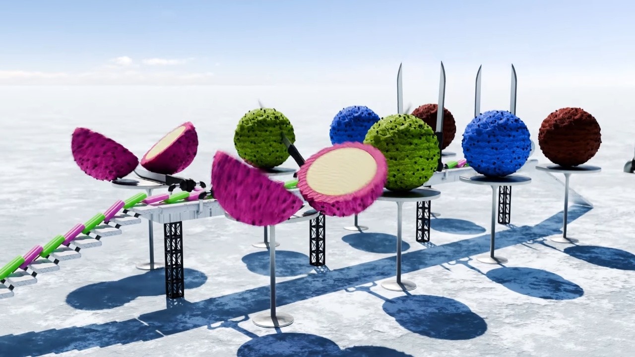 The Awesome Giant Popsicles Domino Effect Simulation - YouTube