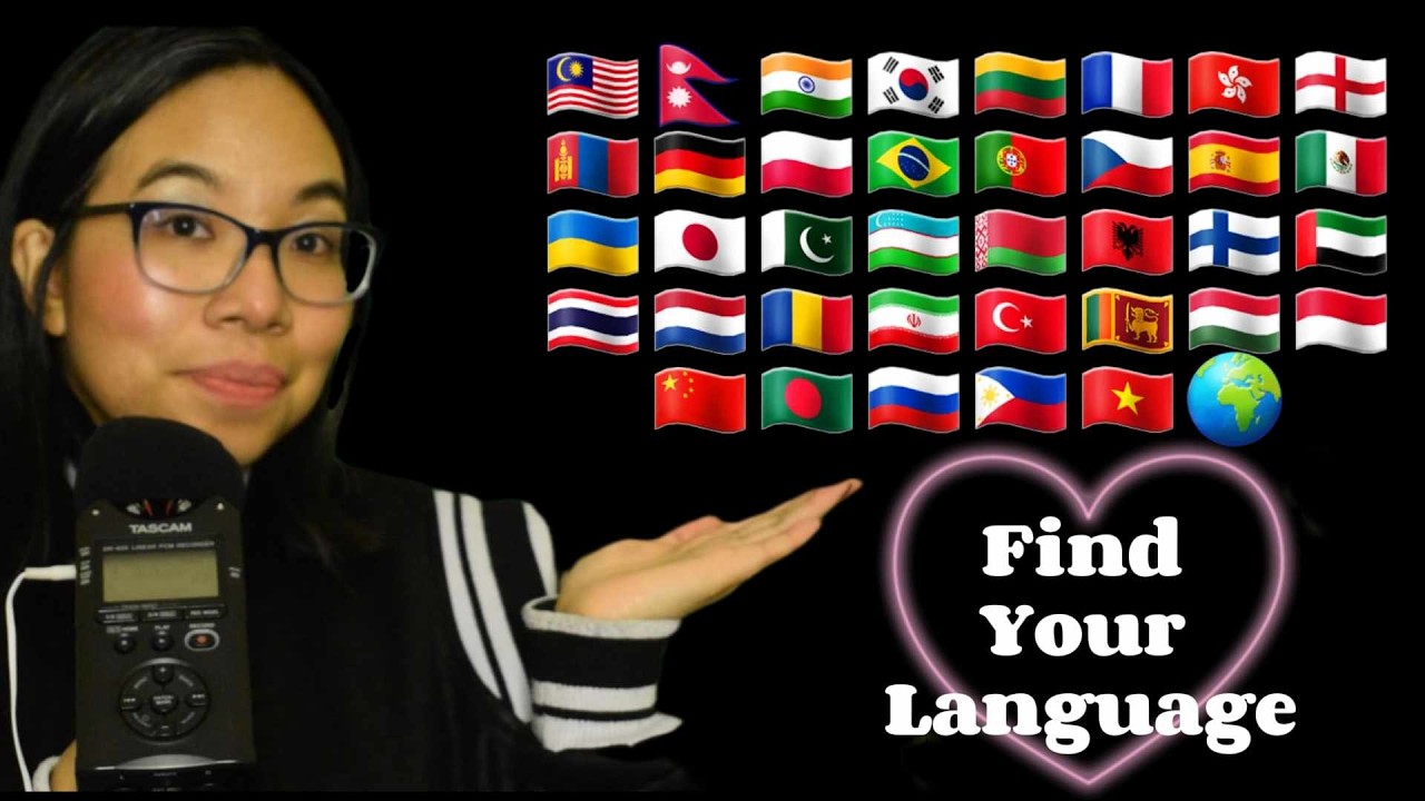 ASMR IN DIFFERENT LANGUAGES - Find Your Language! (Whispering) 🌏💗 [1 Hour Compilation] - YouTube