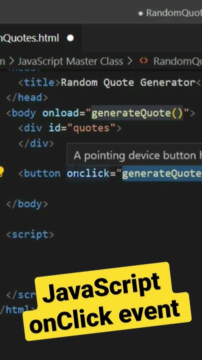 JavaScript OnClick Event #javascript #coding #programming #inspirational #inspire - YouTube