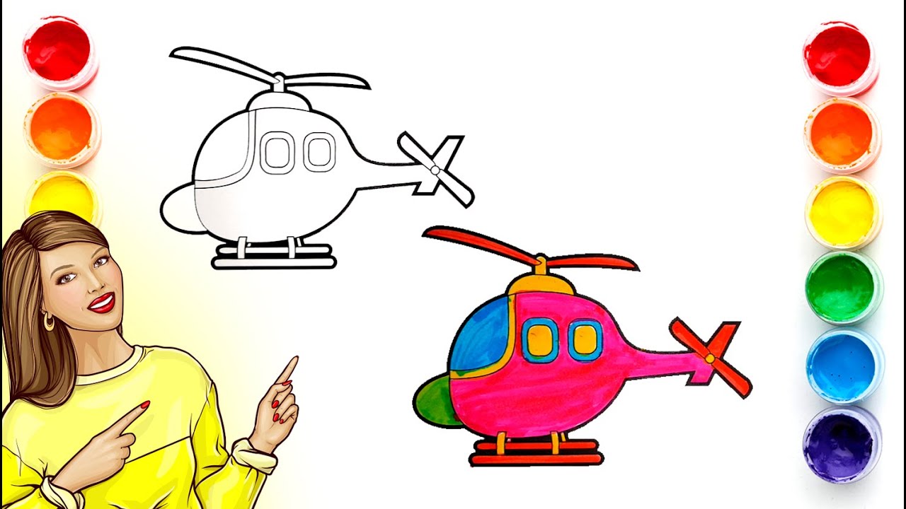 Helicopter Drawing | Painting for Kids & Toddlers I Learn Drawing I Fun ...
