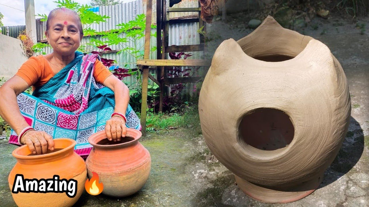 দুটি মাটির হাঁড়ি দিয়ে অদ্ভুত এক মাটির উনুন বানালো মা|Portable soil ...