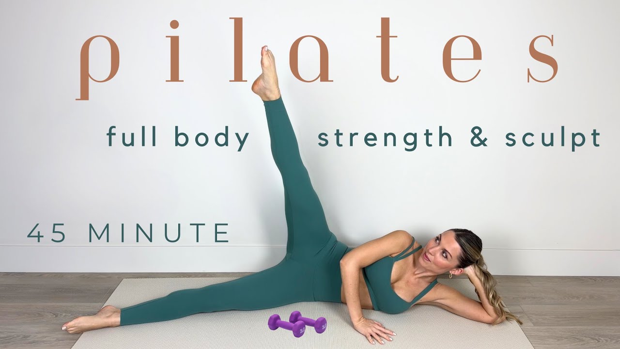 45-Minute Full-Body Pilates Workout | Day 12 of 3-Week Challenge (With ...