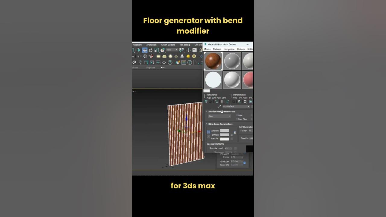 How to Use Floor Generator with Bend Modifier in 3ds Max #shorts - YouTube