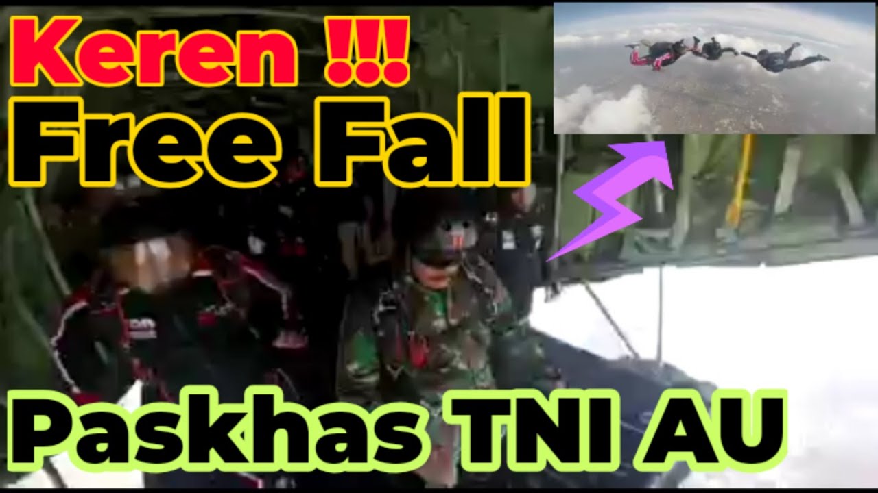 Keren !!! Jungar Free Fall Terjun Bebas Prajurit TNI AU - Paskhas - YouTube