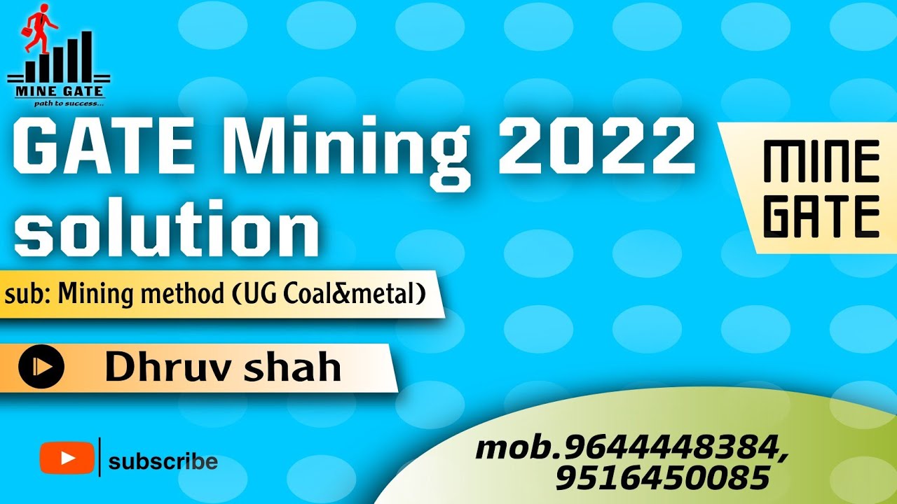 GATE Mining 2022 solution: mining method UG coal & metal - YouTube
