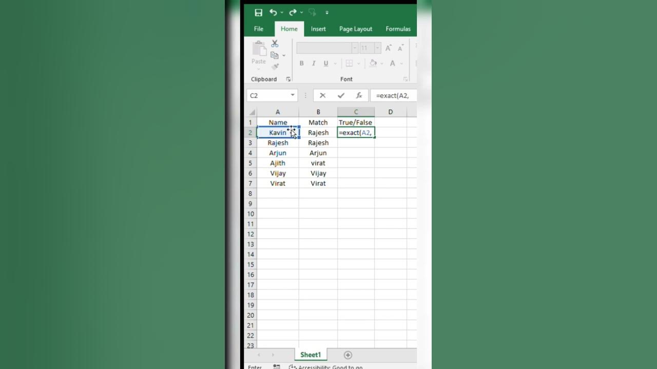 Match And Mismatch In Excel Exceltricks Excelformula Excel Excelsolutions Subscribe