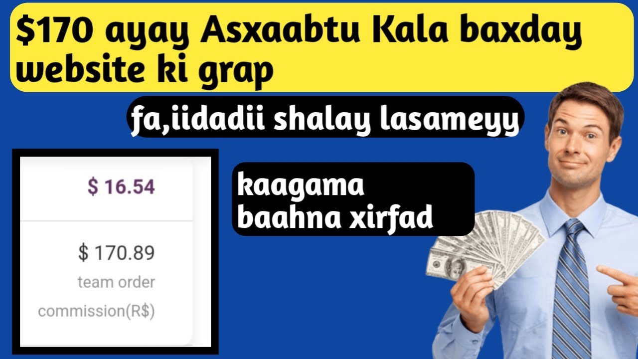 $170 faa,ido ah Aya Kaso baxday | withdrawa proofment - YouTube