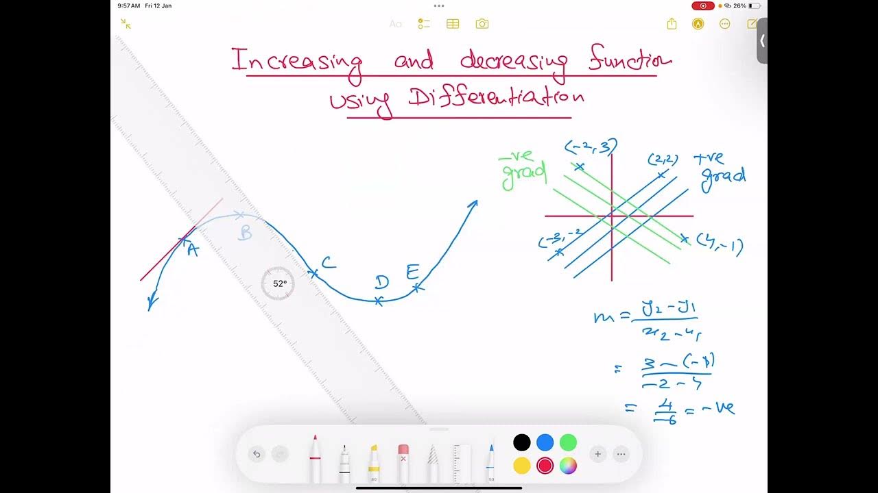 Increasing and Decreasing Functions using Differentiation - YouTube