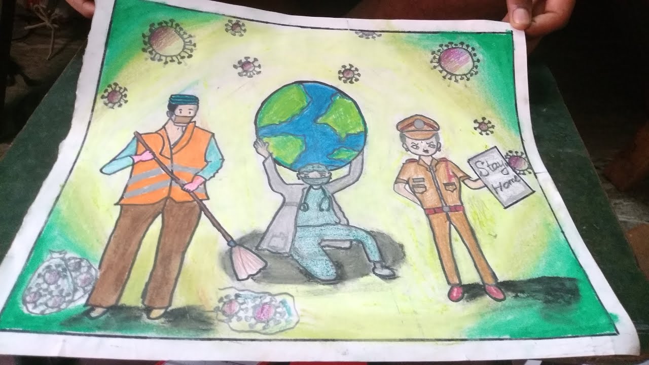 CORONA AWARENESS DRAWING FOR CORONA DRAWING CONTEST - YouTube