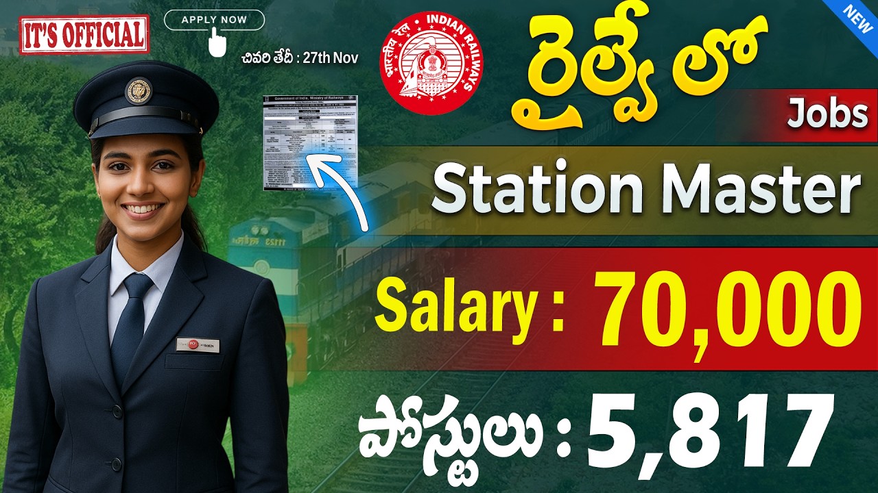 🚨 Railway Station Master Jobs 2025 | ₹70,000 Salary | No Interview ...