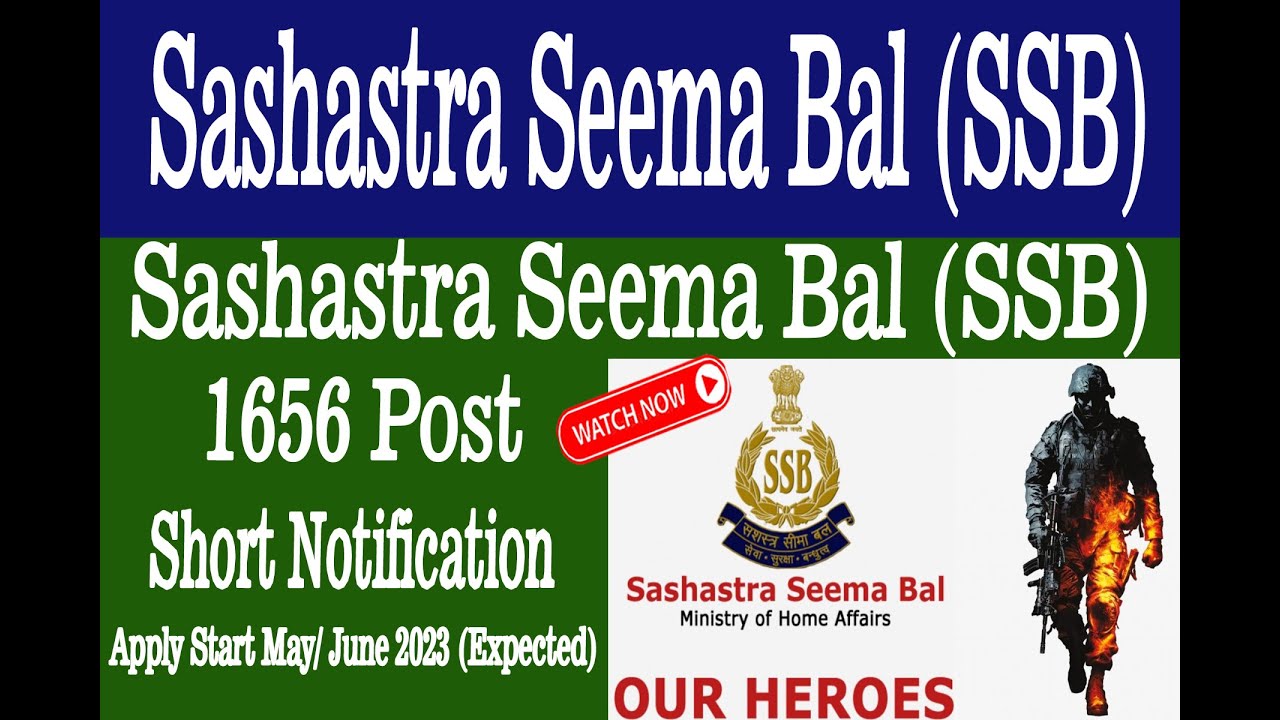 SSB Recruitment Notification 2023 ll SSB Recruitment 2023 ll SSB ...