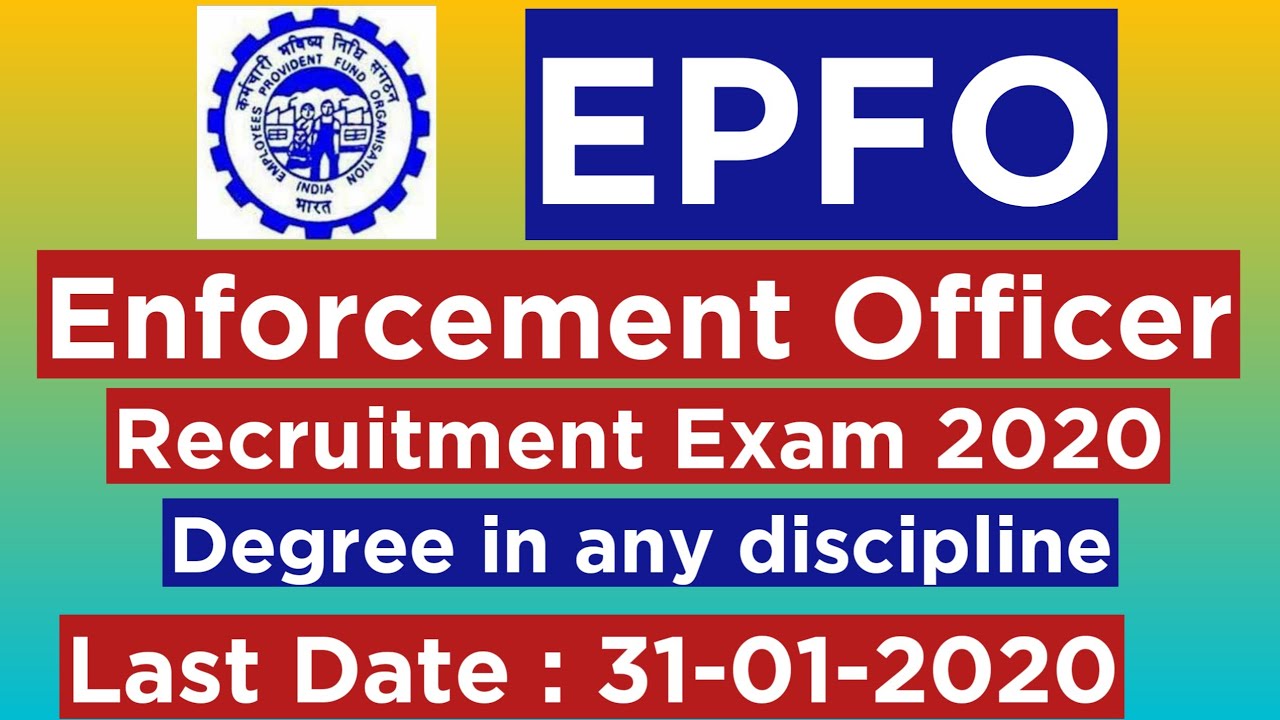 EPFO Enforcement Officer Exam 2020 -for freshers. | UPSC EPFO Exam 2020 ...