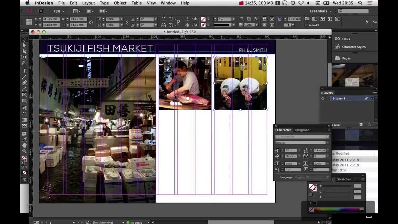 InDesign InTroduction - Building the page - YouTube