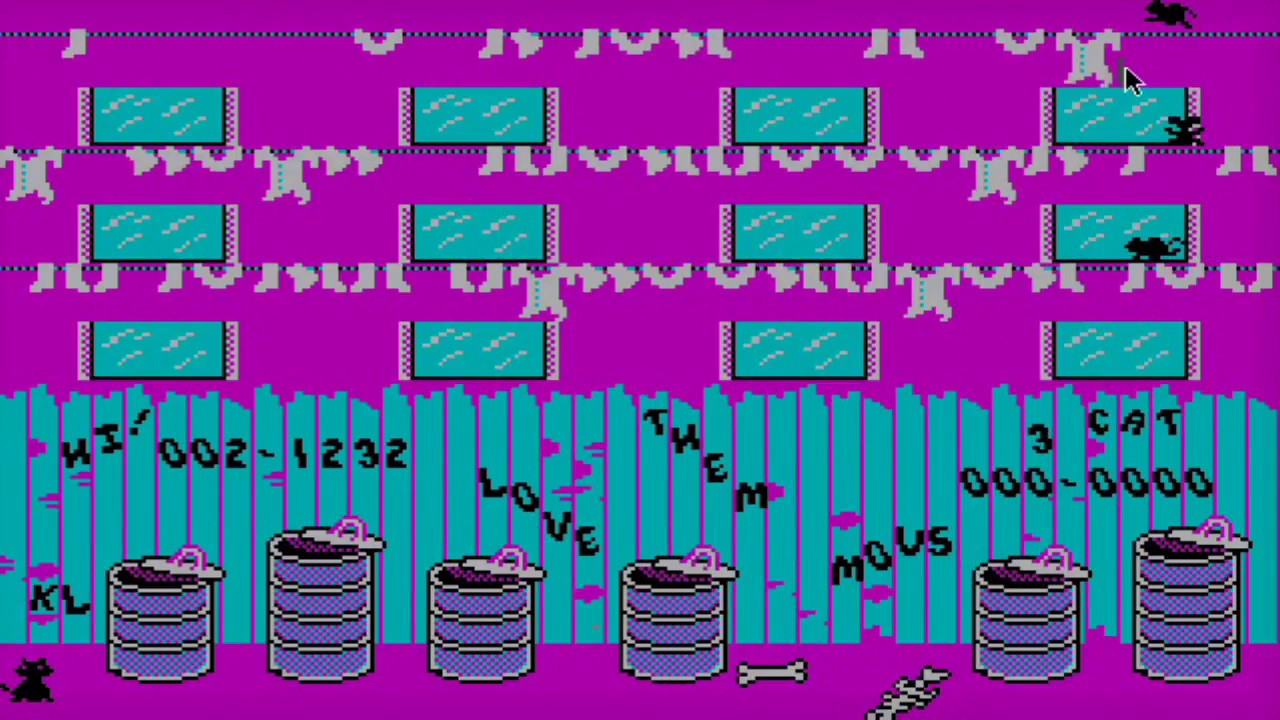 Alley Cat - IBM - 1984 - Come here Kitty! Really Bad Cat Playing ...