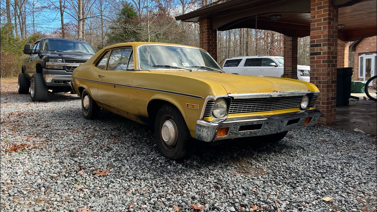 1972 Chevy Nova - first start in 15 years - YouTube