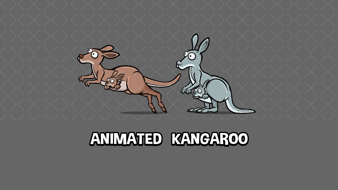 animated 2d Kangaroo cartoon sprite - YouTube
