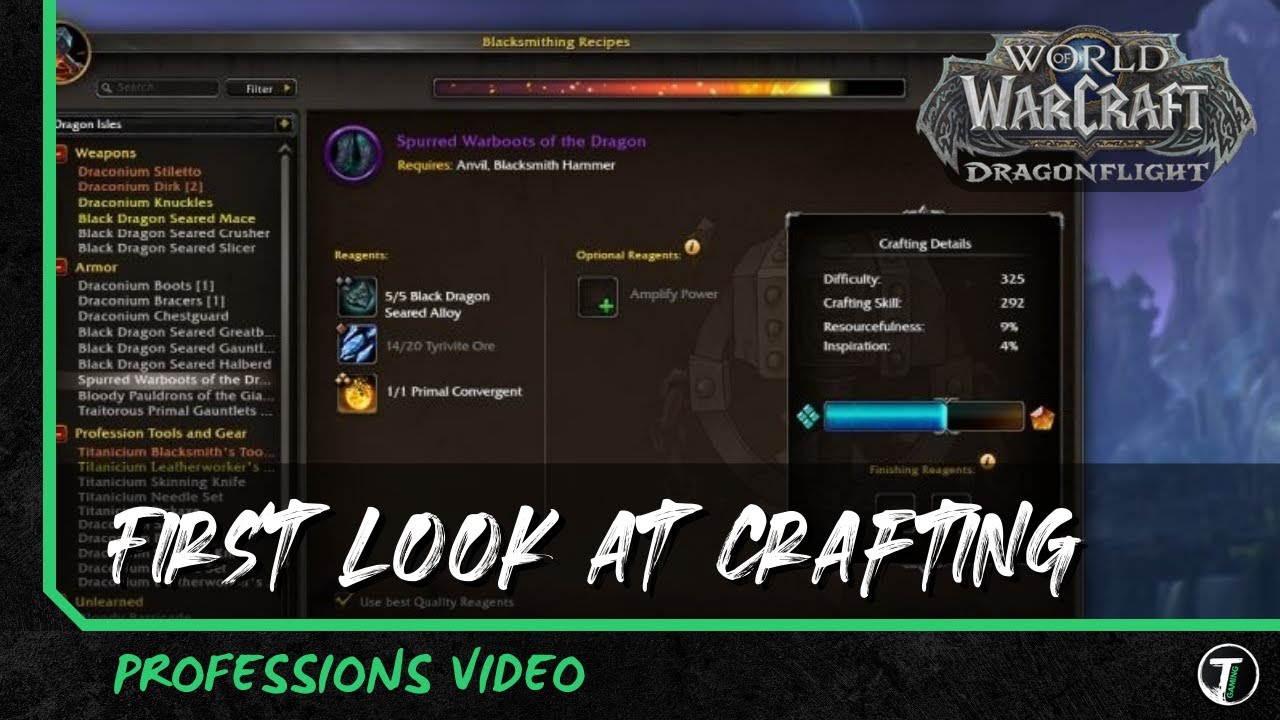First (Unfiltered) Look at Crafting in Dragonflight | WoW Dragonflight ...