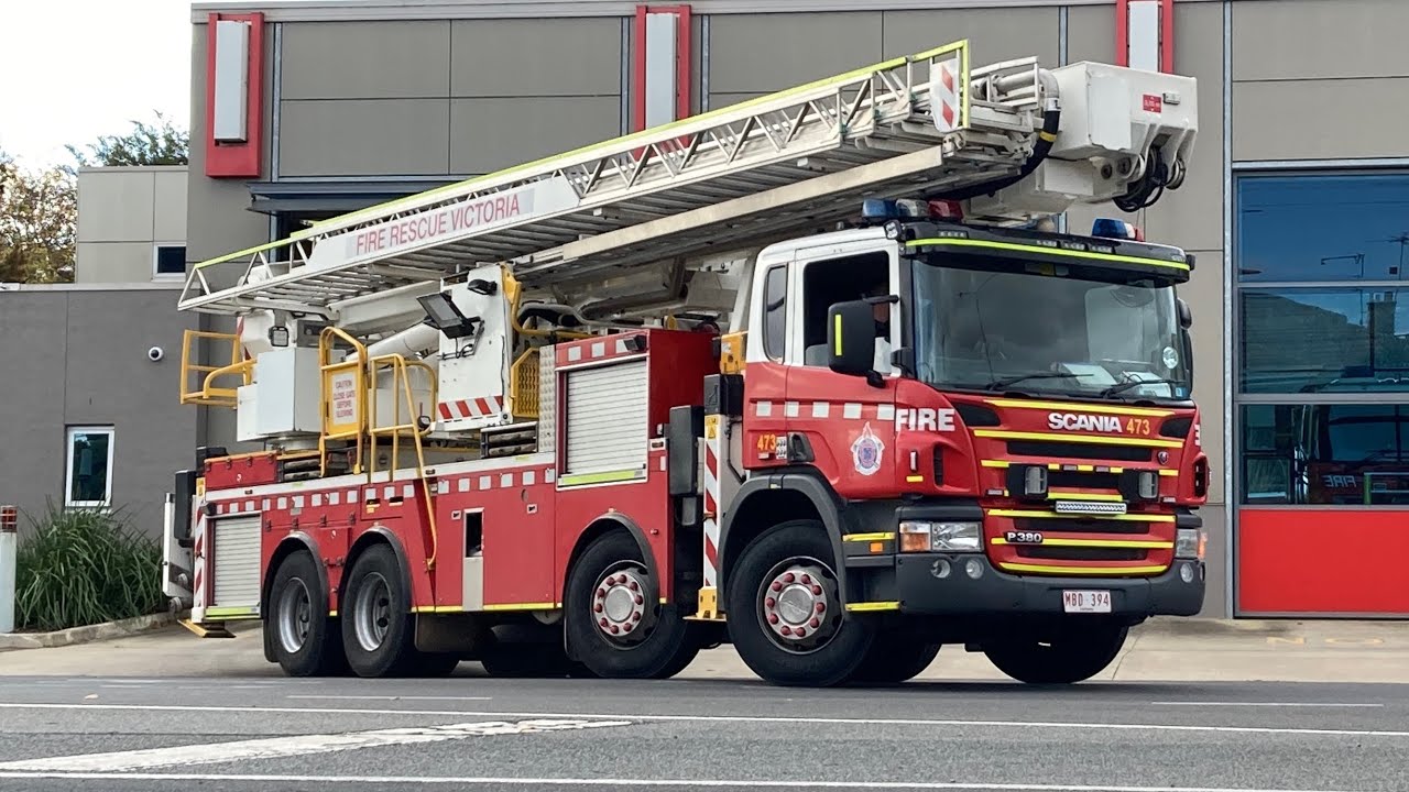 FRV Ladder Platform 63, Rescue 63, Pumper 63B Leaving Station - YouTube