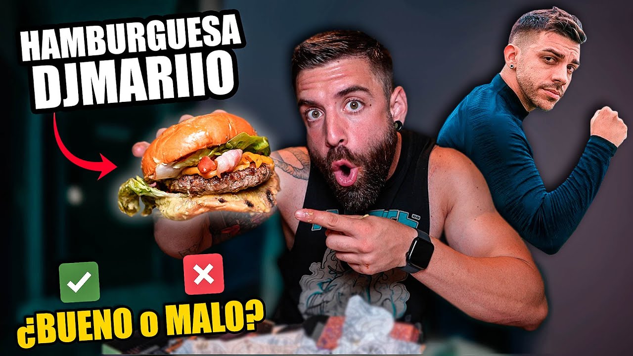 COMIENDO la HAMBURGUESA de DJMARIIO *esto NO me lo ESPERABA* - YouTube