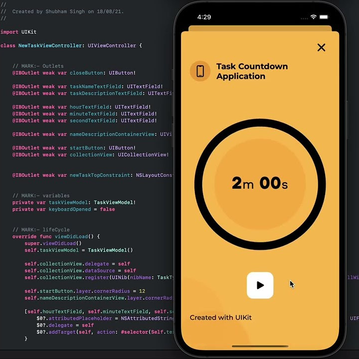Animated Countdown Timer Application Created Using The Uikit Framework Youtube