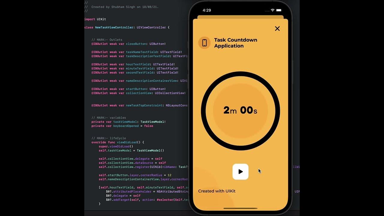 Animated Countdown Timer Application Created Using The Uikit Framework Youtube