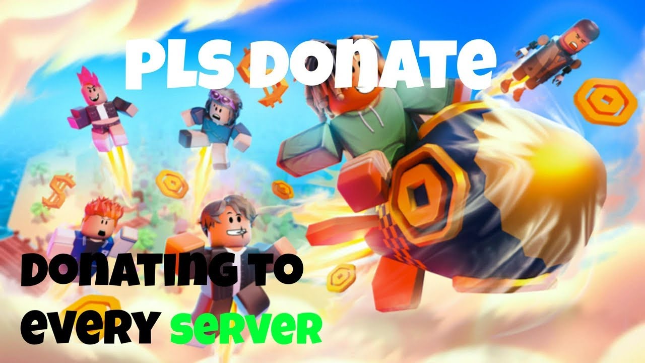 Donating robux to every pls donate server in Roblox - YouTube
