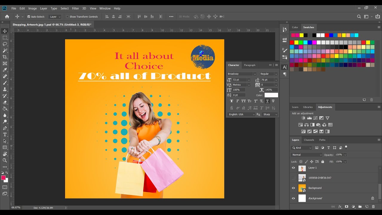 Artwork-Shopping Photoshop CC2020 By P media - YouTube