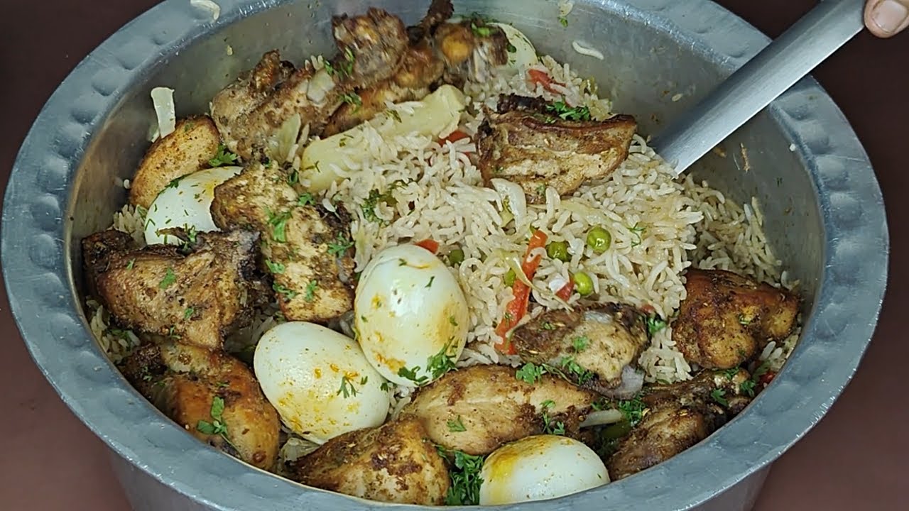 Steam Roast Chicken Pulao | Fried Chicken Pulao - YouTube