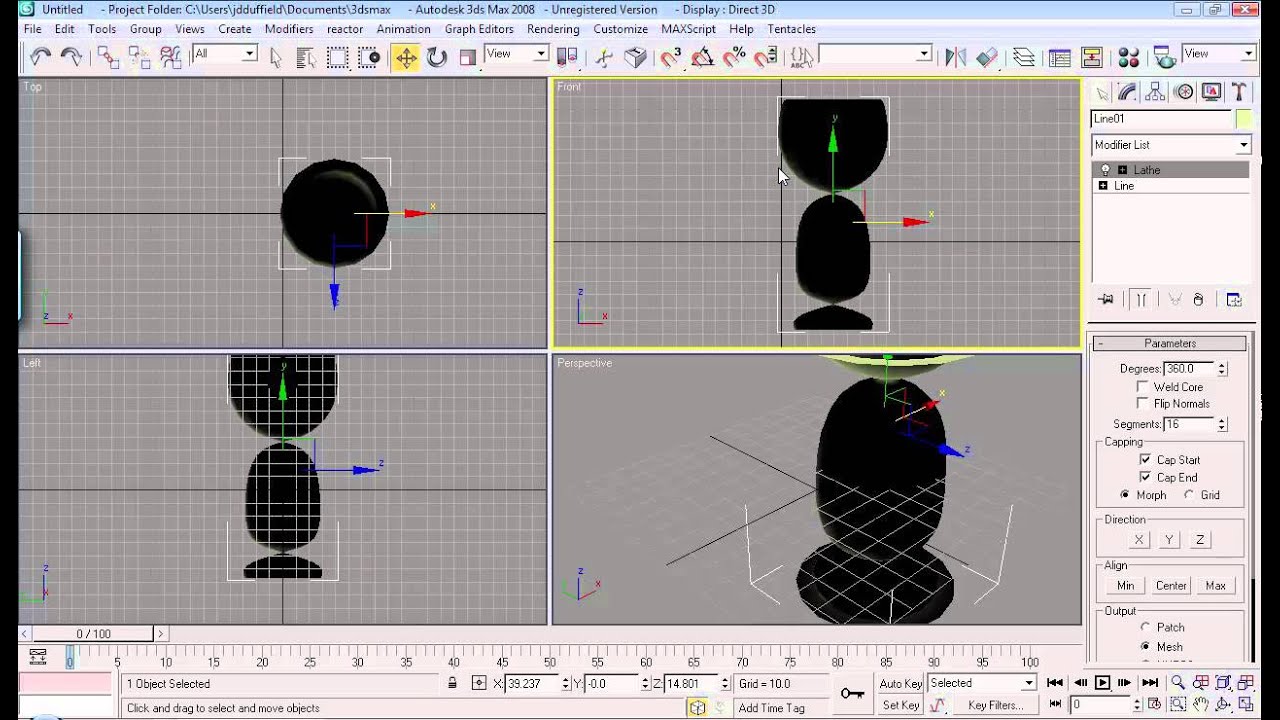Lathe Modifier - Autodesk 3DS Max Lesson - YouTube