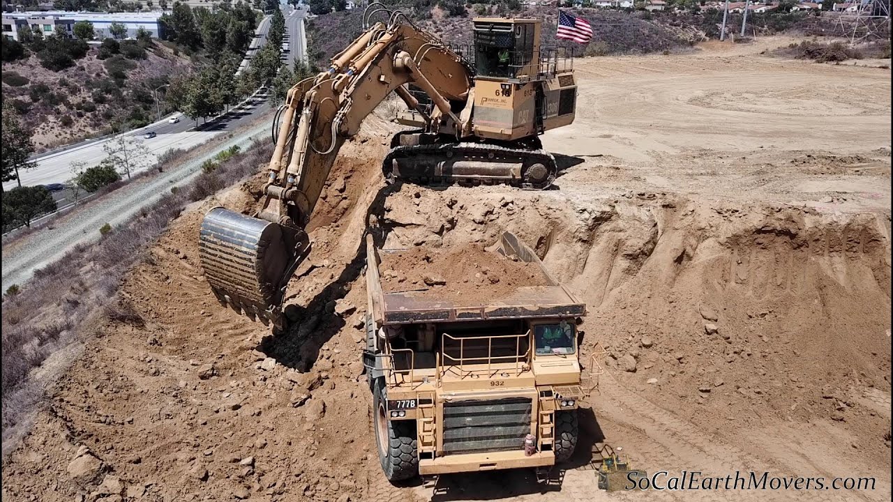 Earthmoving with a CAT 5130B Excavator - YouTube