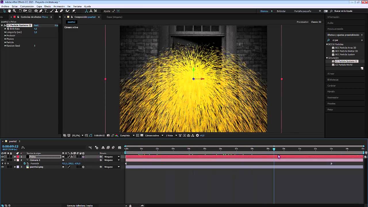 Tutorial: After Effect CC -Parte 31- Particulas con proyección de cámara - YouTube