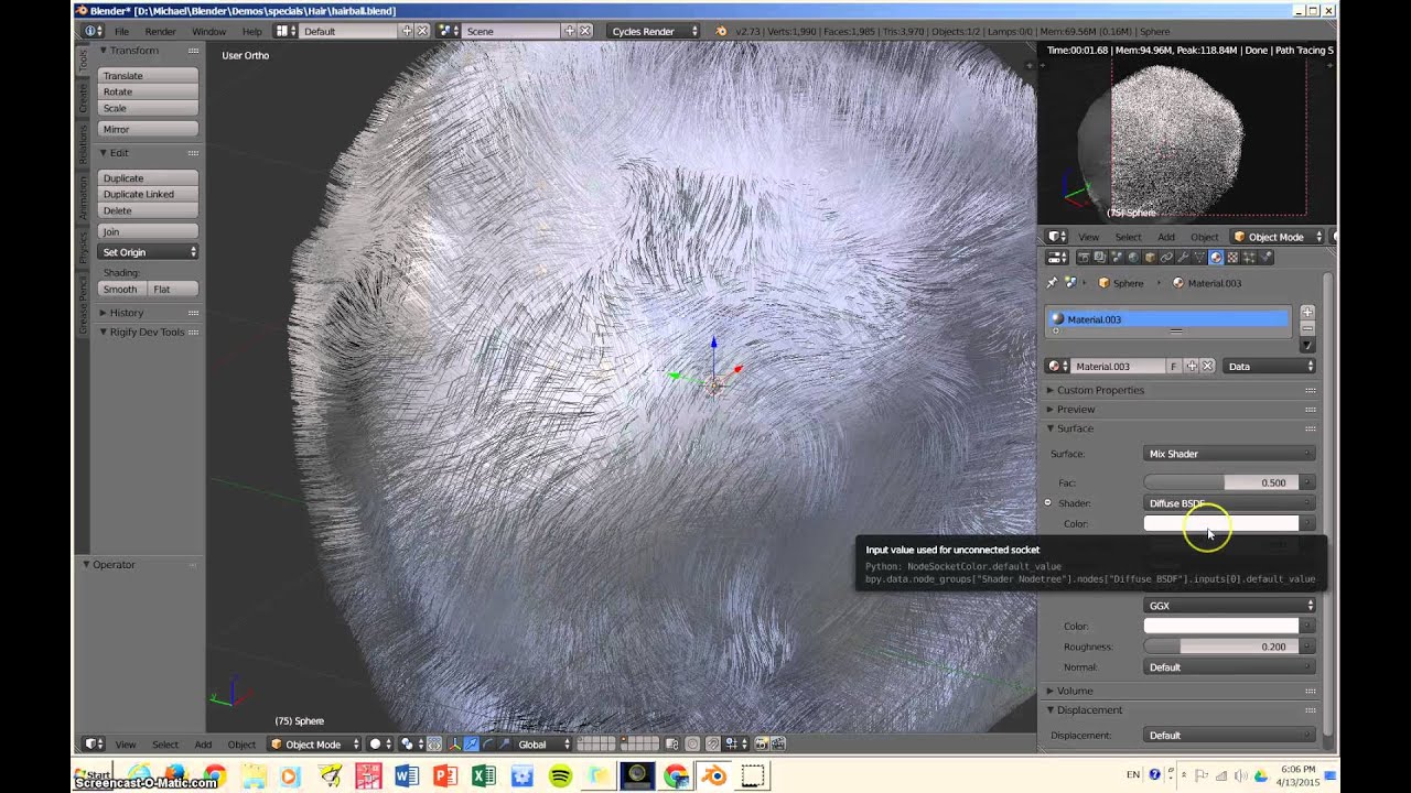 blender fur demo - YouTube
