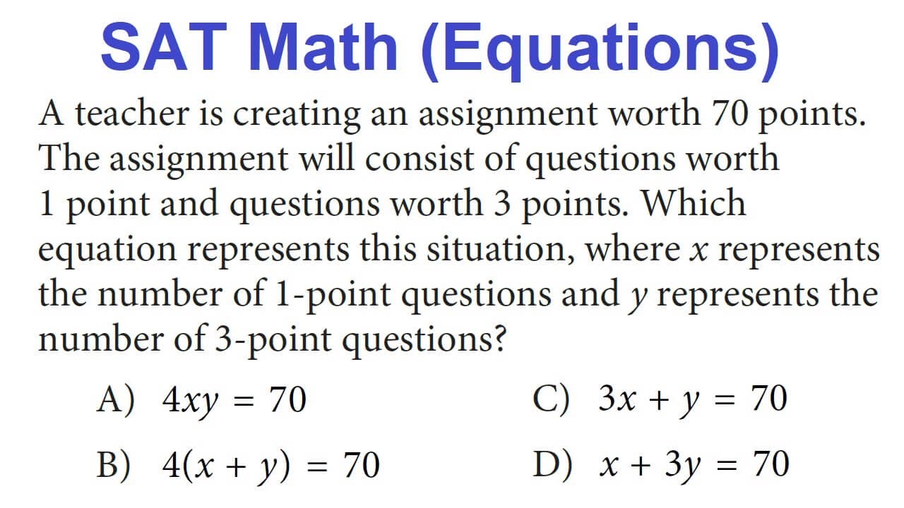 SAT Math (Equations) - YouTube