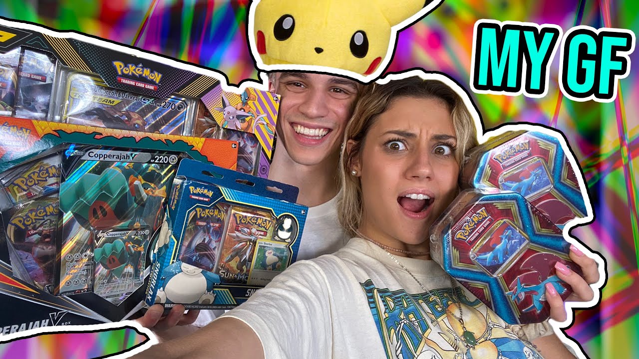 MY GIRLFRIEND AND I OPEN POKEMON CARDS FOR THE FIRST TIME TOGETHER ...