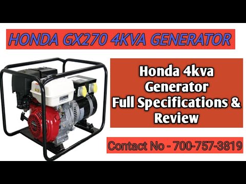 Review of the Honda Gx270 4kva Generator - YouTube