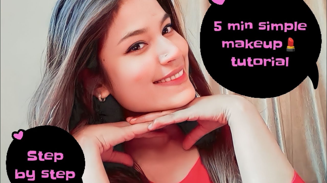 5mins simple makeup tutorial | easy makeup tutorial | samiksha pandey| step by step - YouTube