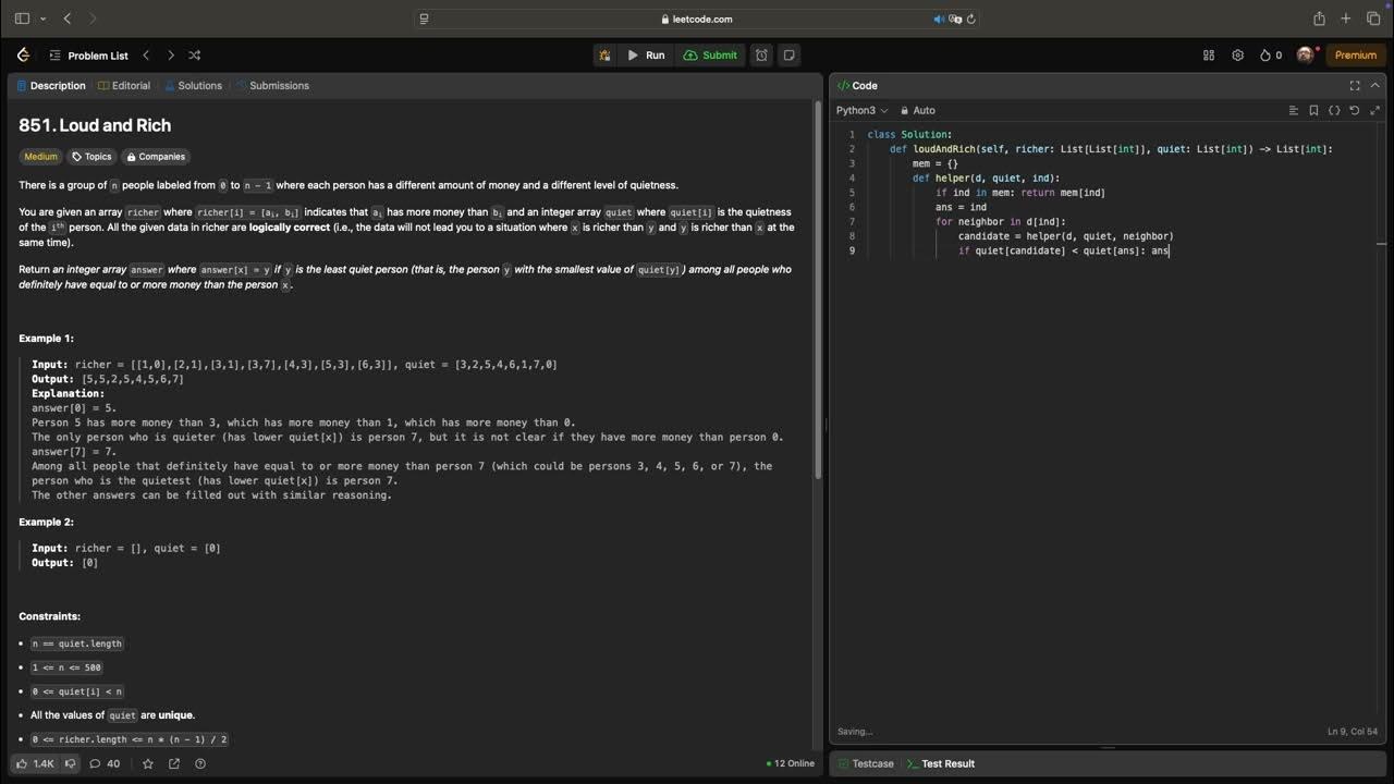 No Sound Leetcode 851: Loud and Rich - YouTube