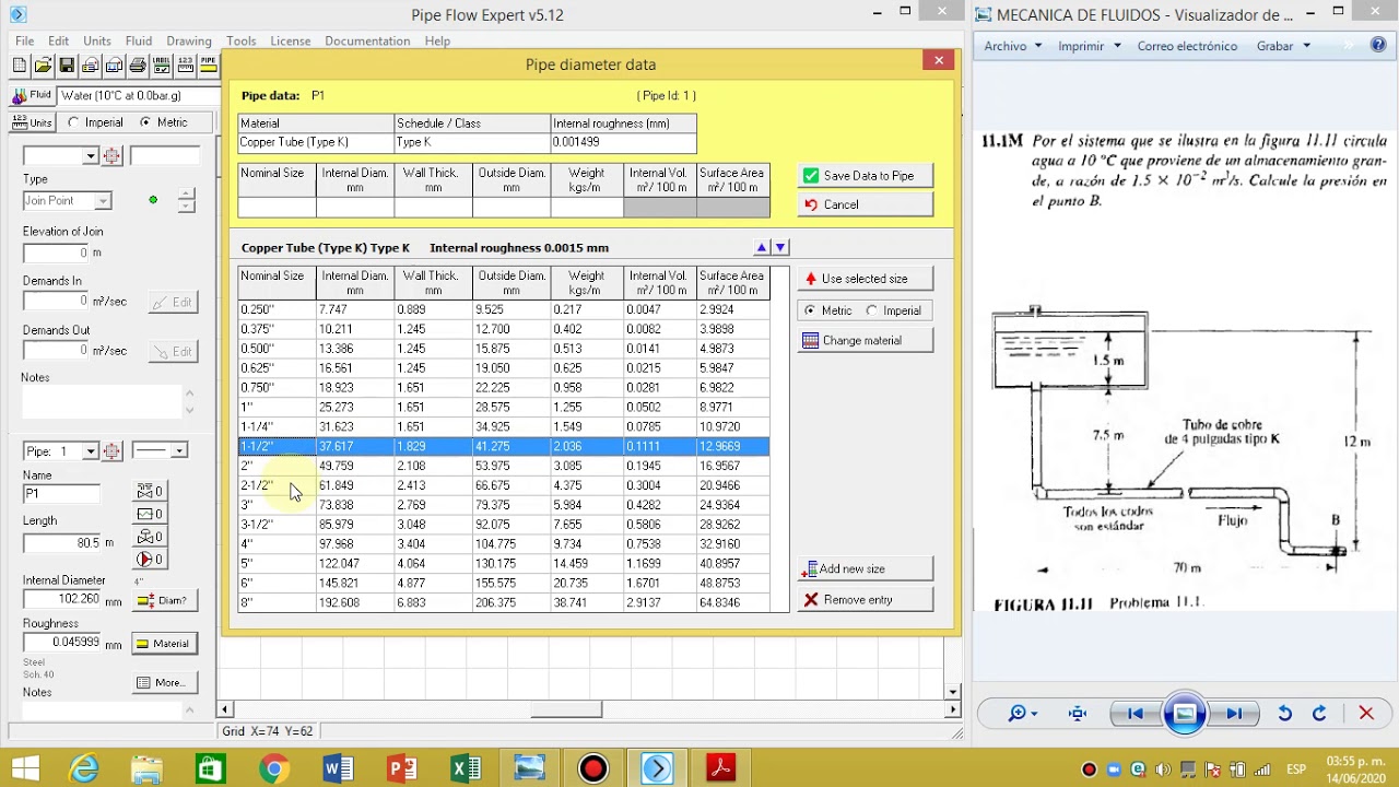 EJERCICIO # 11.1 RESUELTO USANDO PIPE FLOW EXPERT - YouTube
