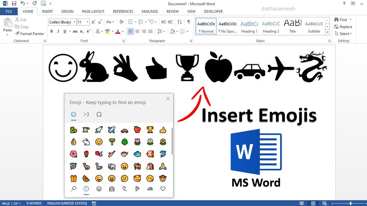How to Insert Emojis In MS Word - YouTube